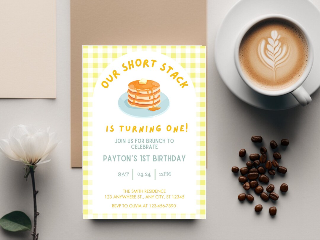 Breakfast Birthday Party Invite - Boys First Birthday- Girls 1st ...