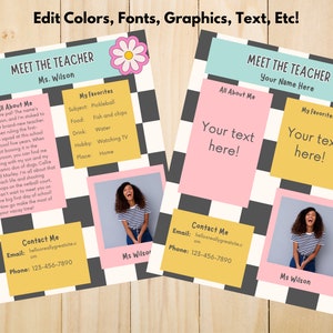 Aesthetic Meet the Teacher Template - Printable Retro Groovy Design for ...