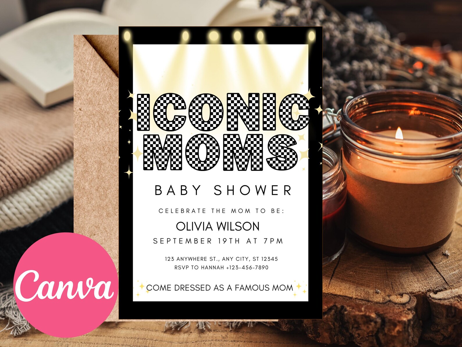 Iconic Moms Baby Shower - Famous Moms Baby Shower Invitation - Baby ...