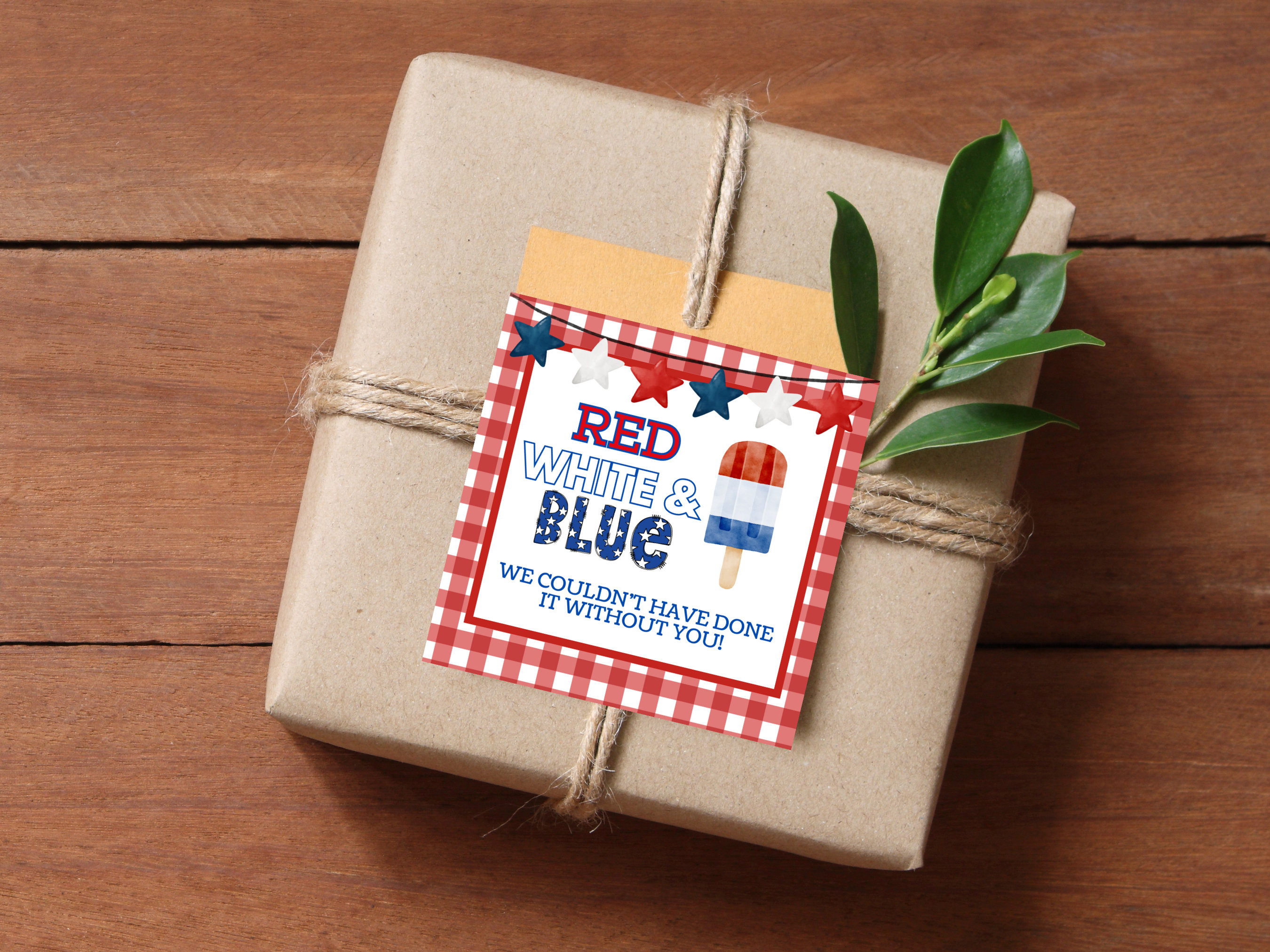Memorial Day Thank You Gift, End of School Year Gift Tag, Gift Tag ...