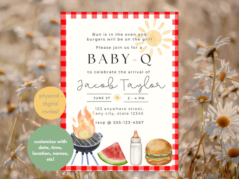 Baby-q Baby Shower Invite - Barbeque Baby Shower Invitation - Baby ...