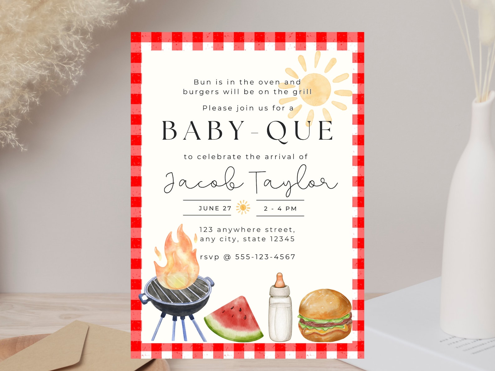 Baby-q Baby Shower Invite - Barbeque Baby Shower Invitation - Baby ...