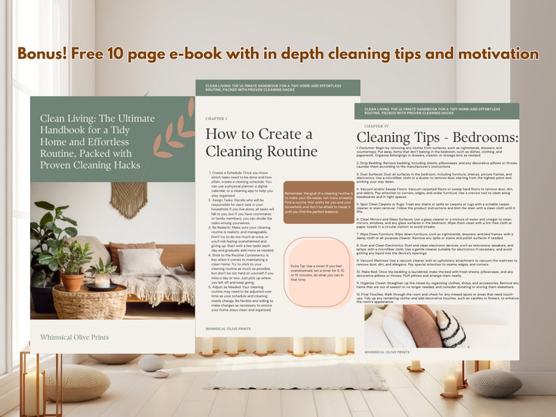 Aesthetic Cleaning Printable Checklist Printable Cleaning - Stay at ...
