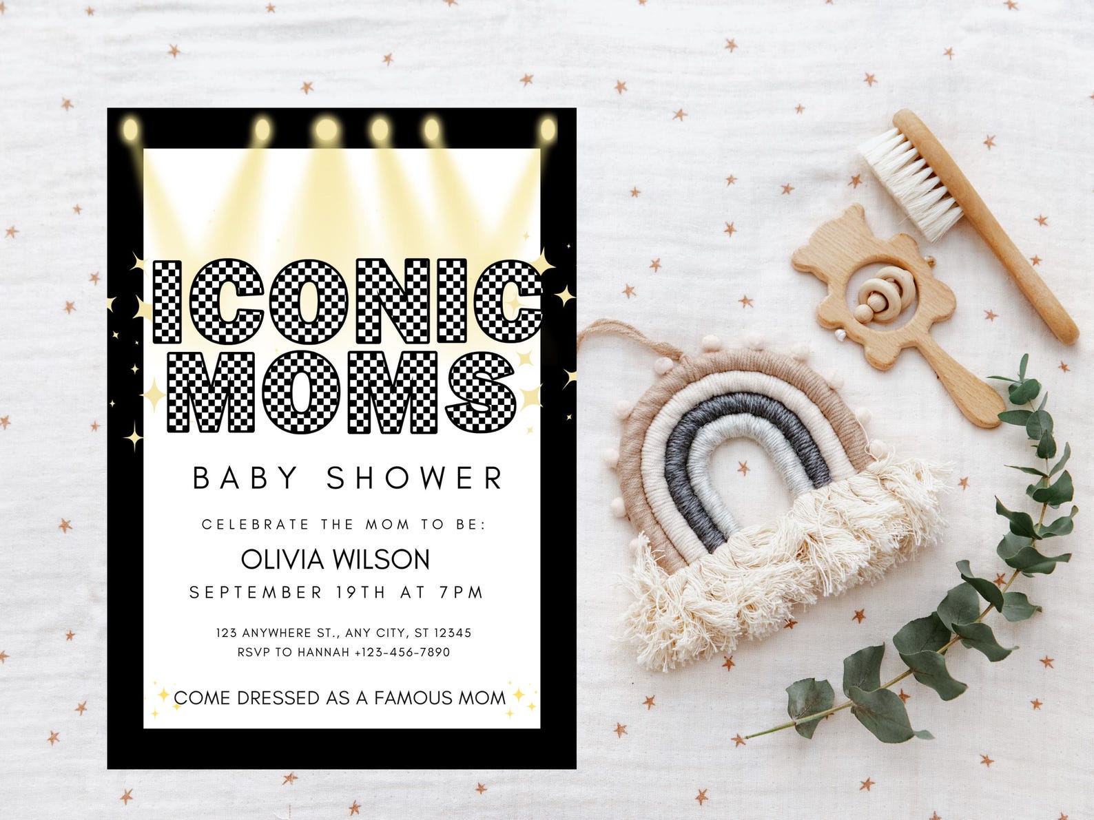 Iconic Moms Baby Shower - Famous Moms Baby Shower Invitation - Baby ...