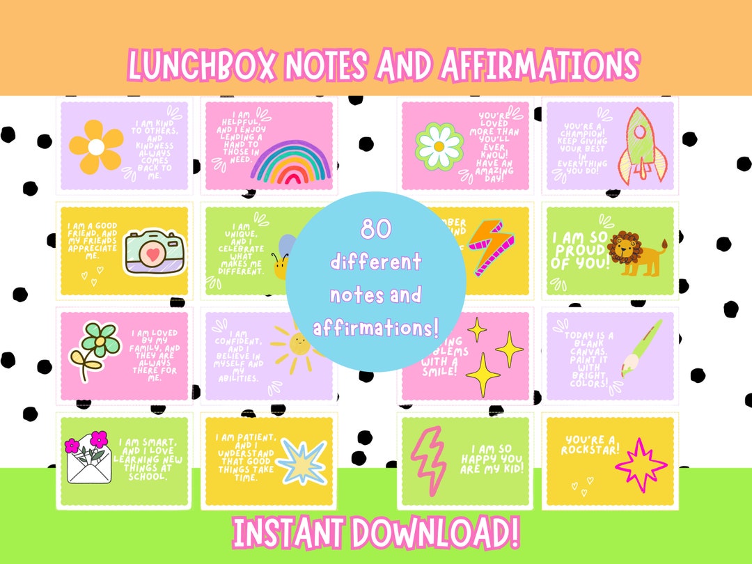 Lunchbox Notes and Lunchbox Affirmations - Lunch Box Notes - Lunch ...