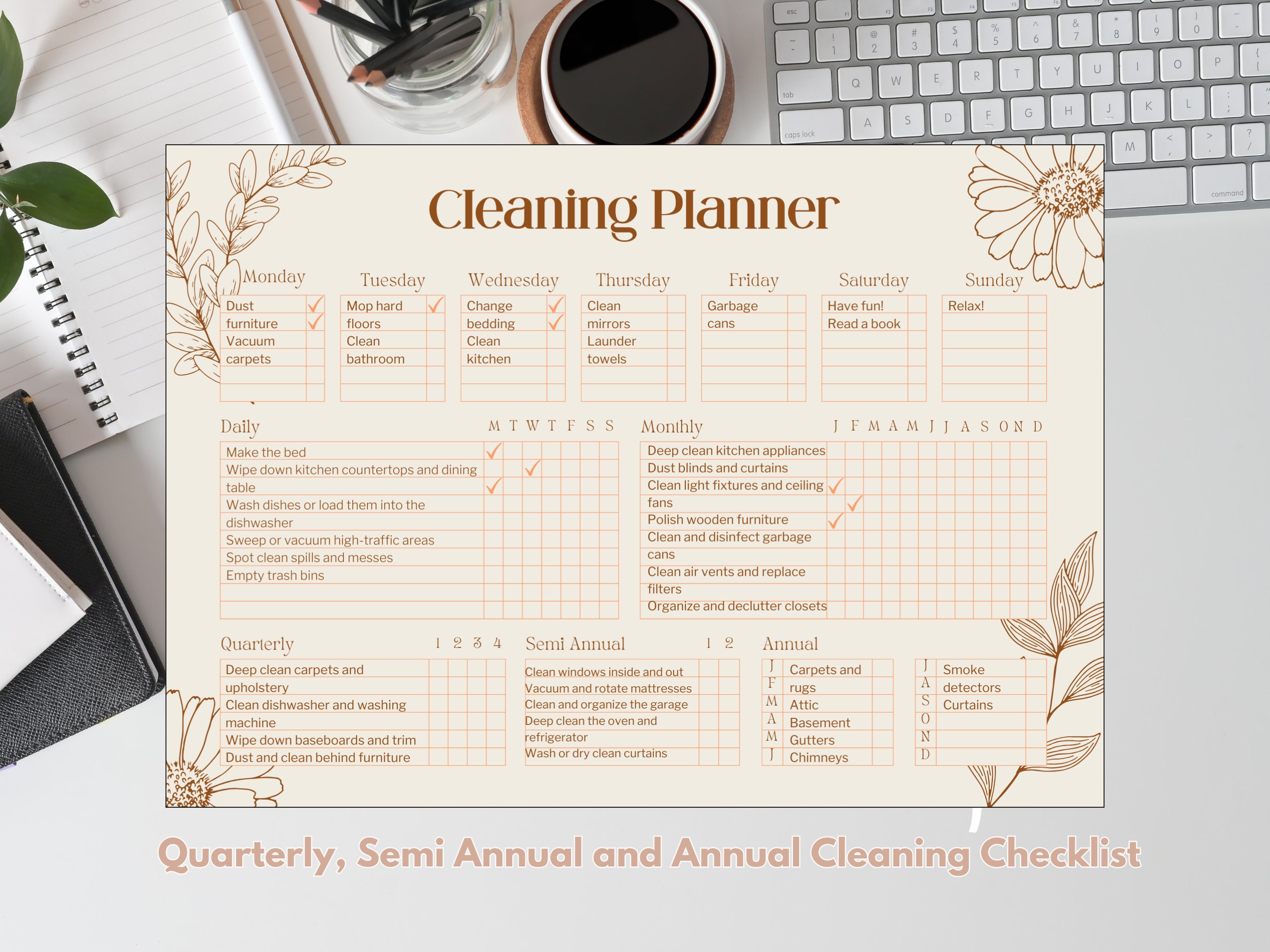Aesthetic Cleaning Checklist With FREE EBOOK- Printable Cleaning - Stay ...