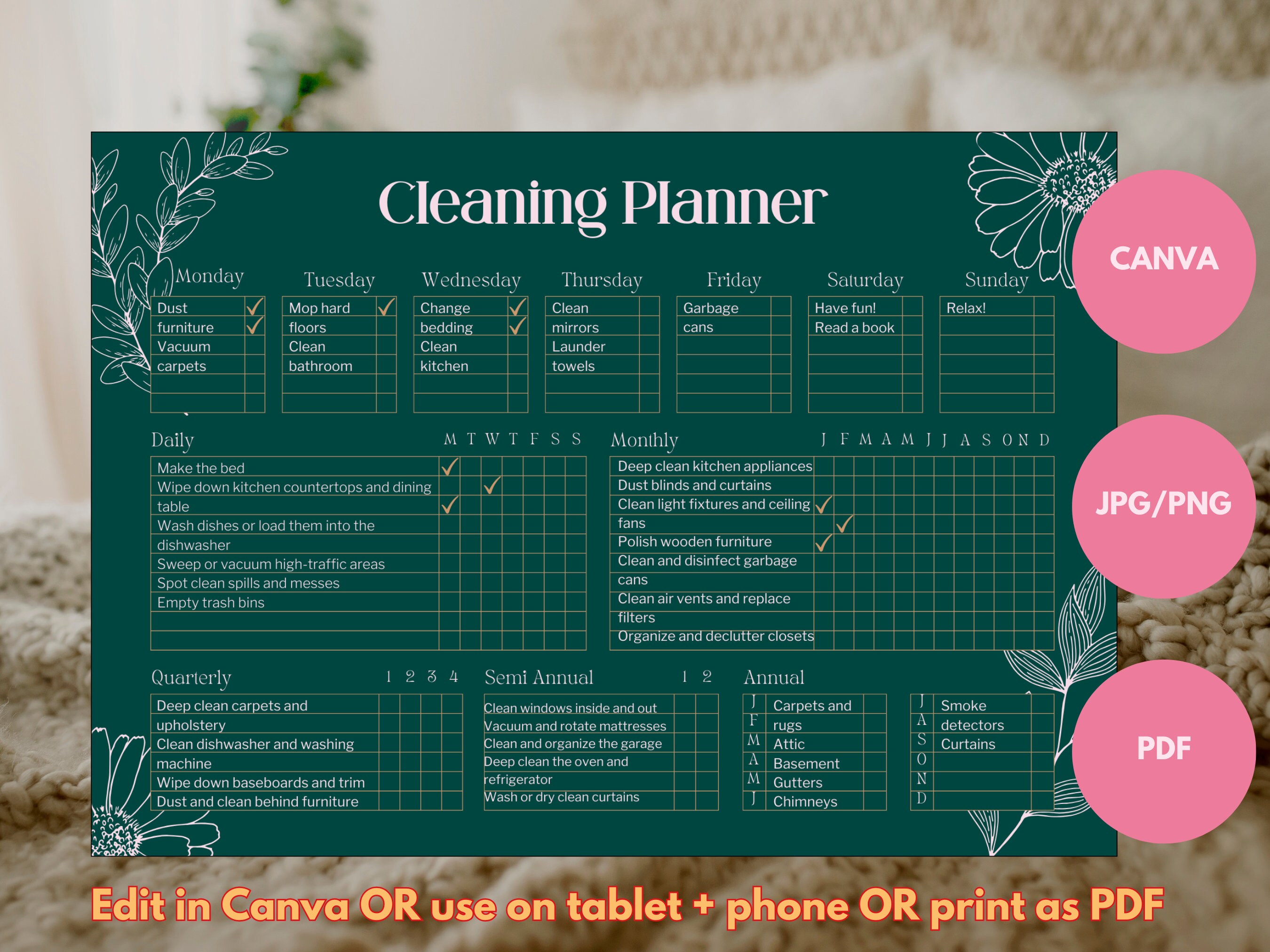Aesthetic Cleaning Printable Checklist Printable Cleaning - Stay at ...