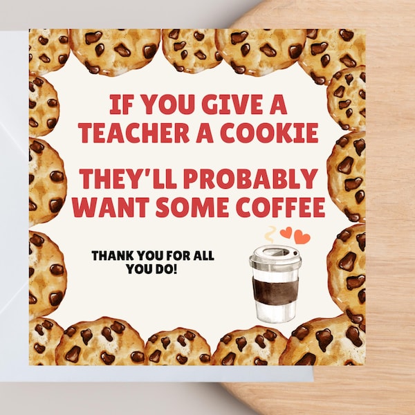 If You Give a Teacher a Cookie Book Template - Etsy
