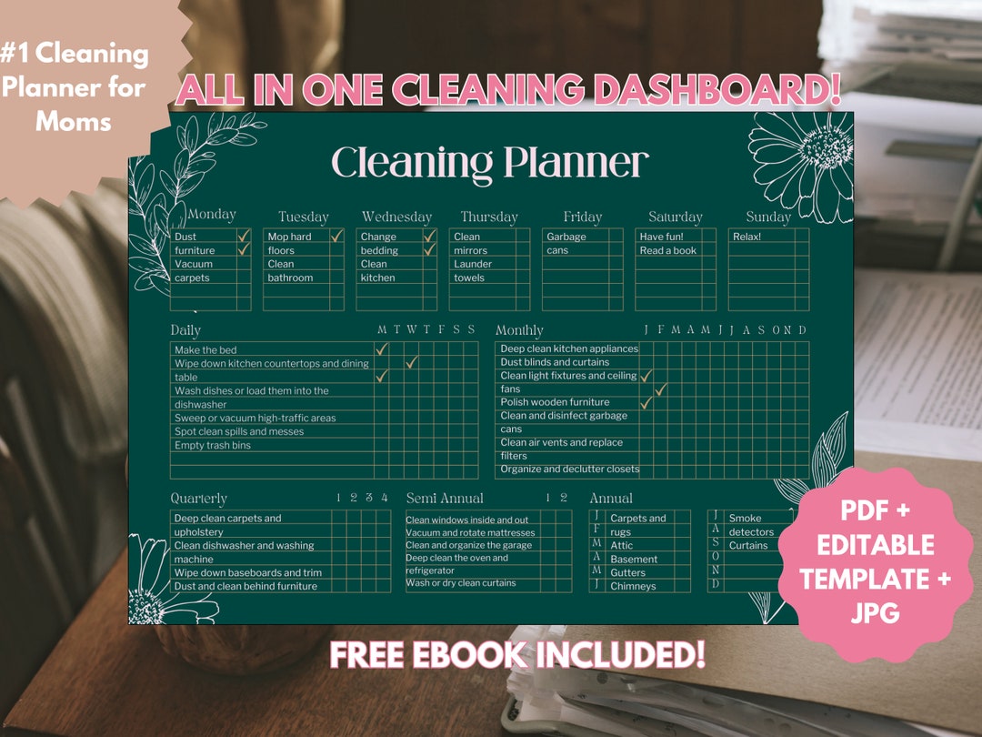 Aesthetic Cleaning Printable Checklist Printable Cleaning - Stay at ...