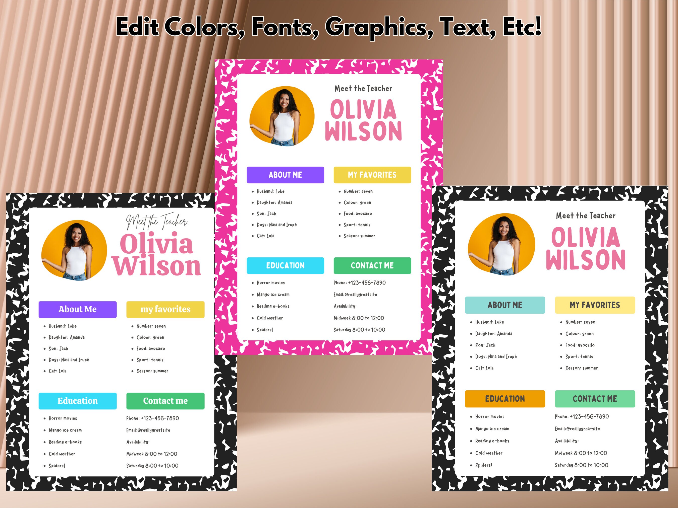 Terrazzo Editable Meet the Teacher Template - Printable Composition ...