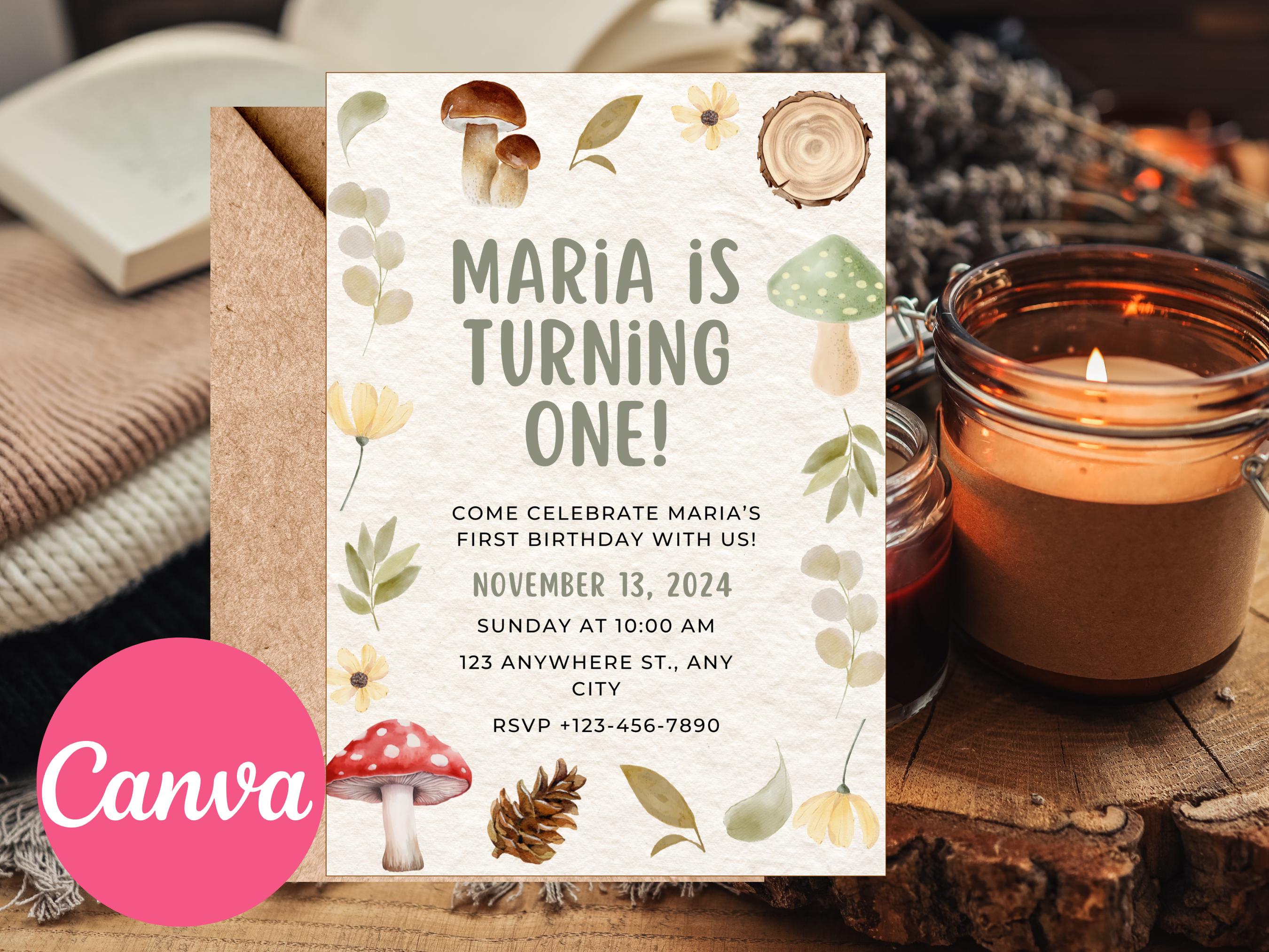 Enchanting Forest Birthday Invite - Woodland Theme Birthday Invitation ...