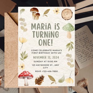 Enchanting Forest Birthday Invite - Woodland Theme Birthday Invitation ...