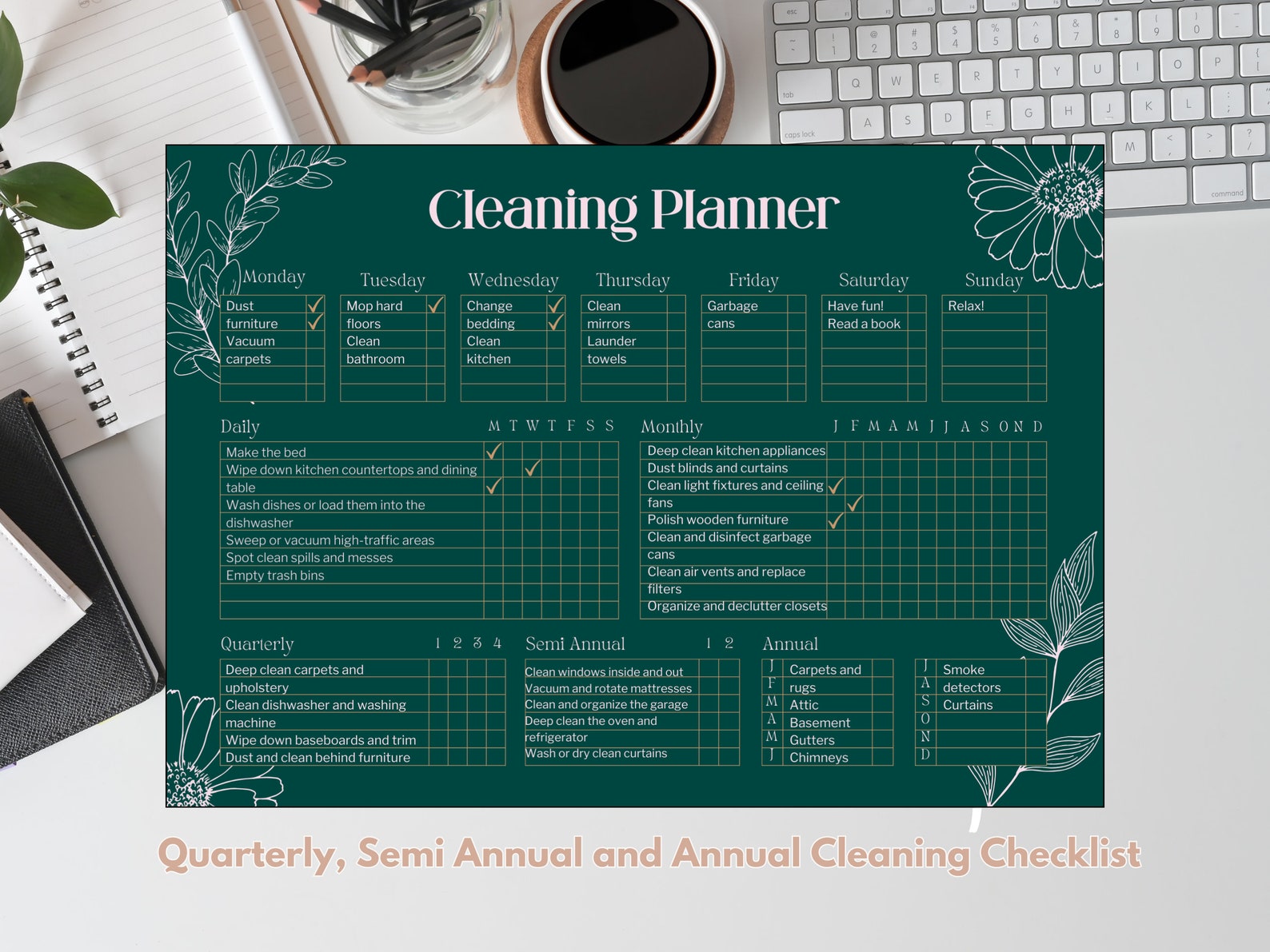 Aesthetic Cleaning Printable Checklist Printable Cleaning - Stay at ...