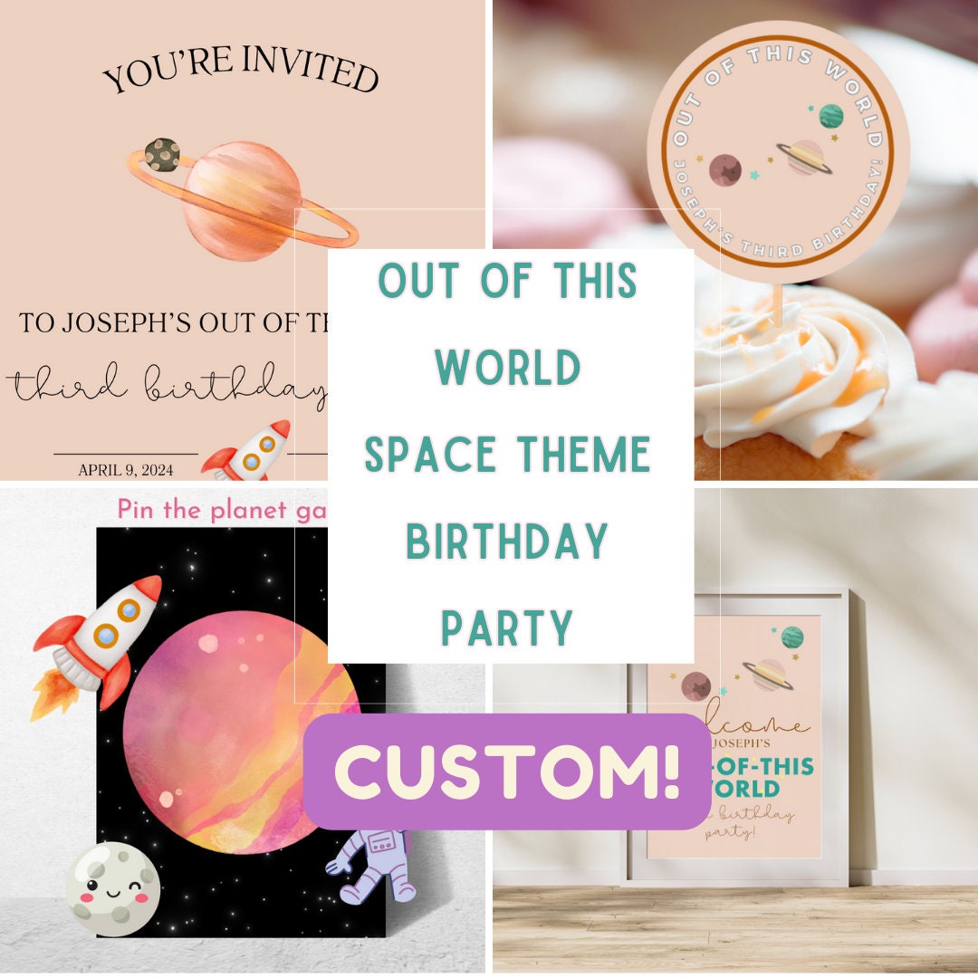 Customized Kids Birthday Bundle - Galaxy Birthday - Space Birthday ...