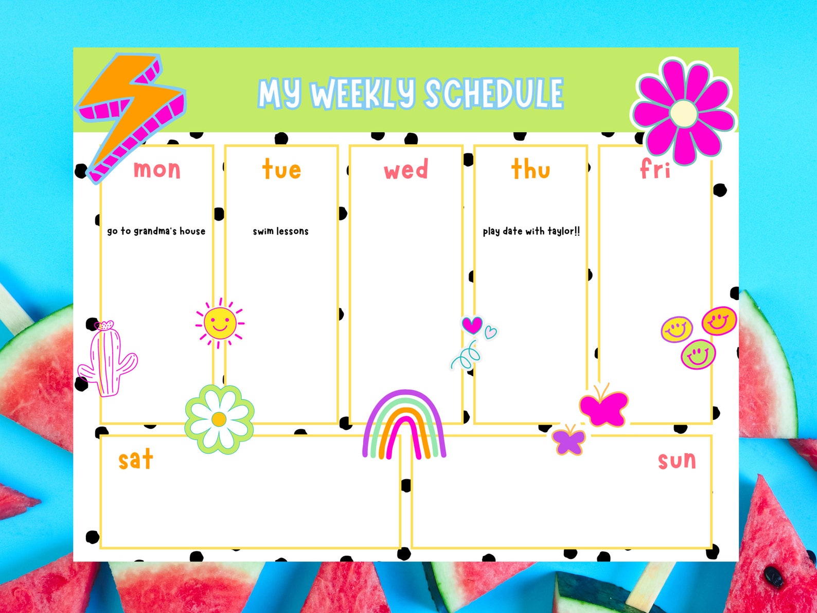 Kids Summer Schedule and Chore Chart - Homeschool Weekly Schedule ...
