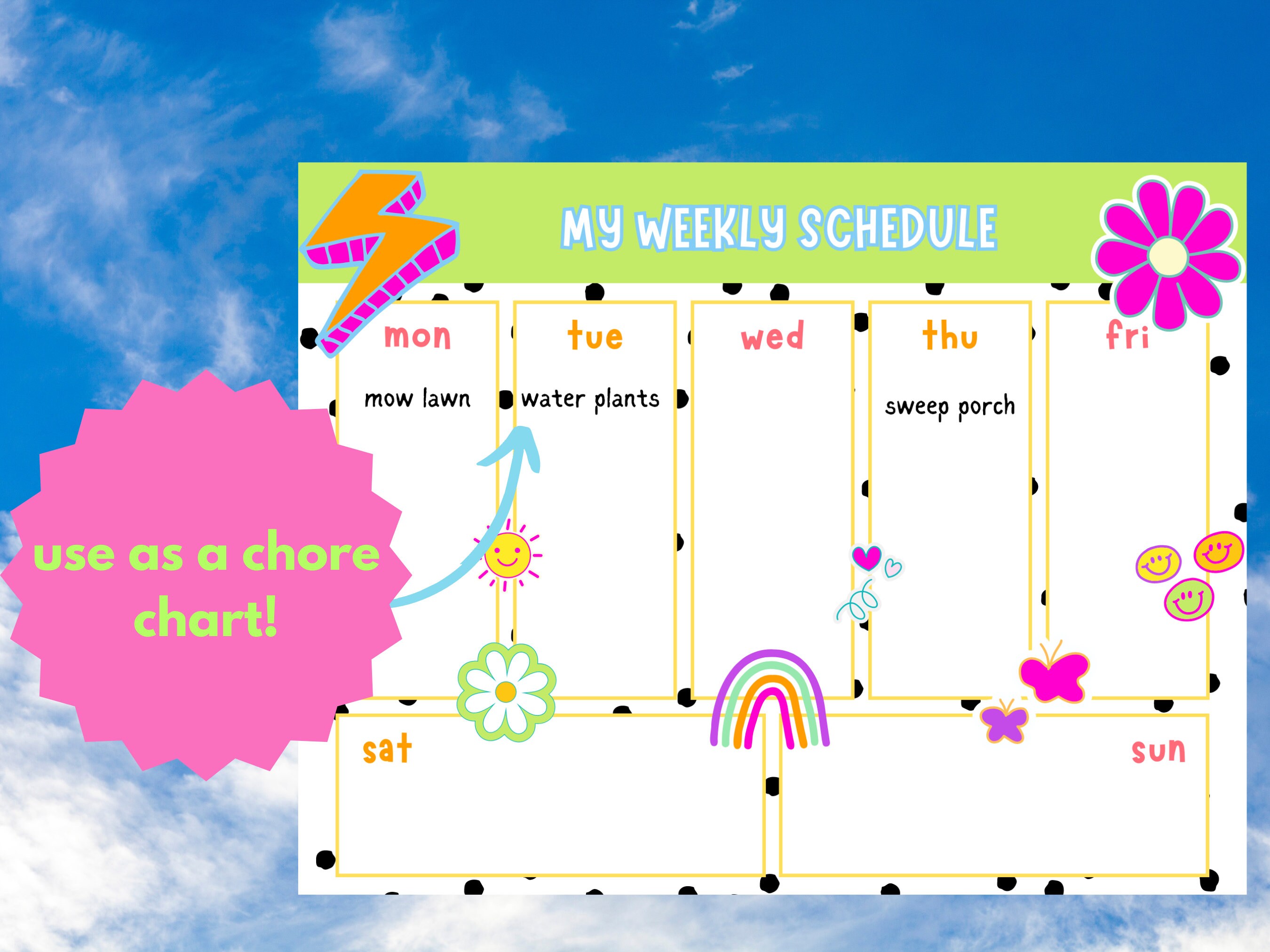 Kids Summer Schedule and Chore Chart - Homeschool Weekly Schedule ...