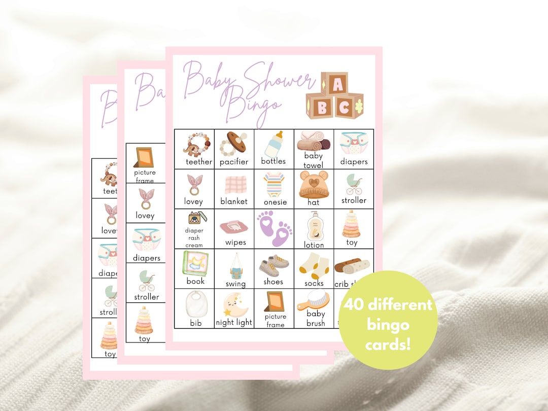 Baby Girl Shower Bingo - Printable Baby Shower Game - Pink Bingo Cards ...