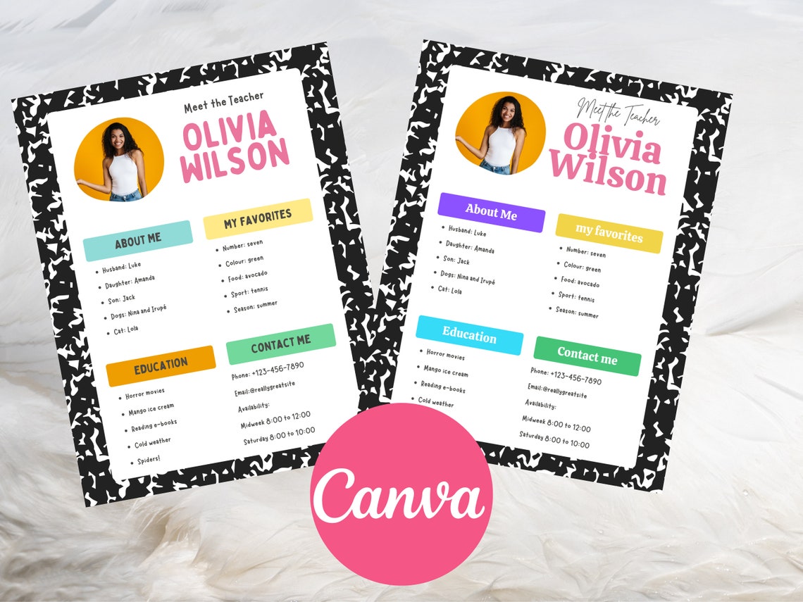 Terrazzo Editable Meet the Teacher Template - Printable Composition ...