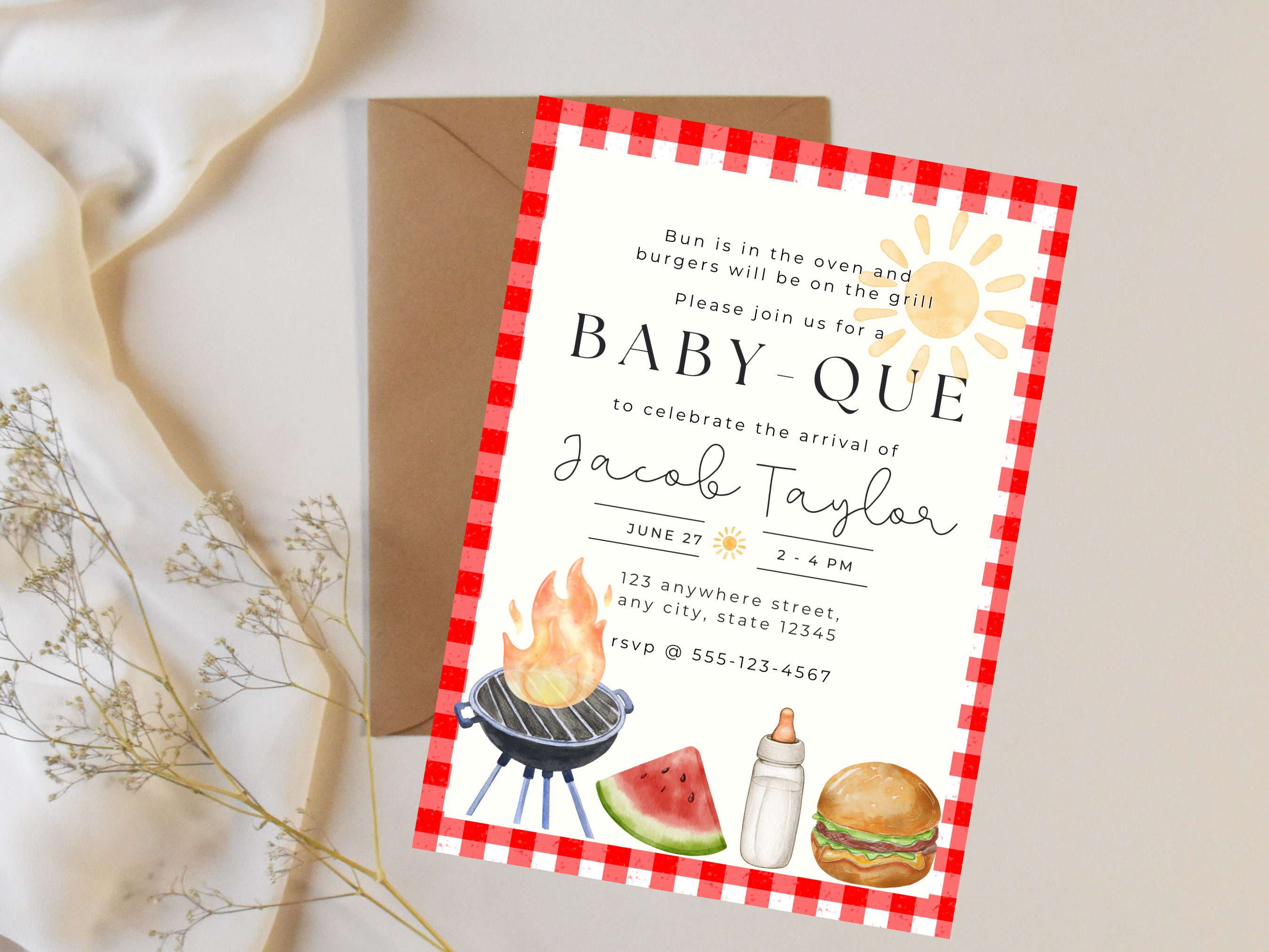 Baby-q Baby Shower Invite - Barbeque Baby Shower Invitation - Baby ...