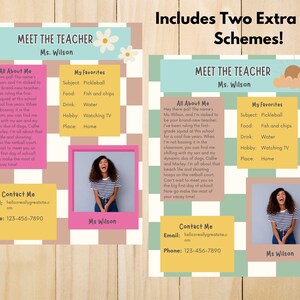 Aesthetic Meet the Teacher Template - Printable Retro Groovy Design for ...