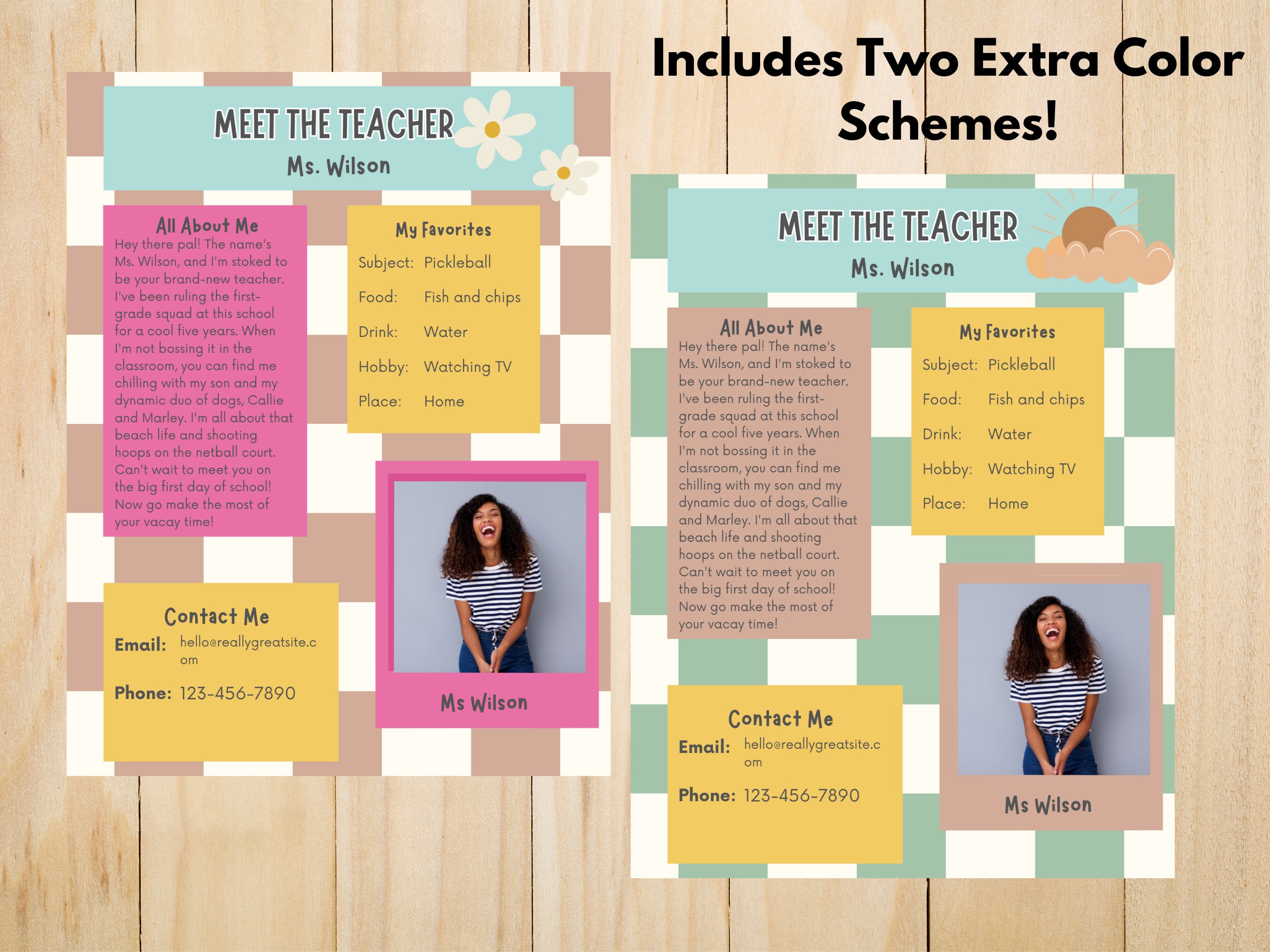 Aesthetic Meet the Teacher Template Printable Retro Groovy Design for ...