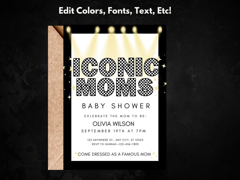 Iconic Moms Baby Shower - Famous Moms Baby Shower Invitation - Baby ...