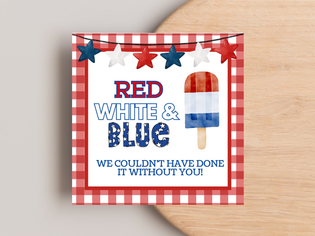 Memorial Day Thank You Gift, End of School Year Gift Tag, Gift Tag ...