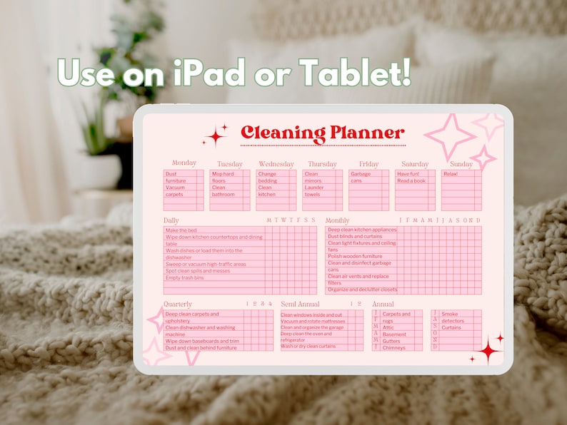 Cute Cleaning Printable Checklist Monthly Cleaning ADHD Cleaning ...