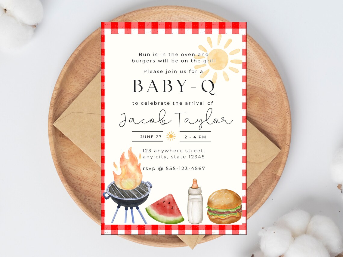 Baby-q Baby Shower Invite - Barbeque Baby Shower Invitation - Baby ...