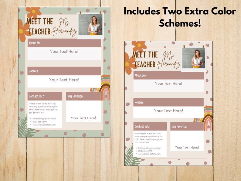 Plantilla Boho editable Meet the Teacher Diseño moderno Boho imprimible ...