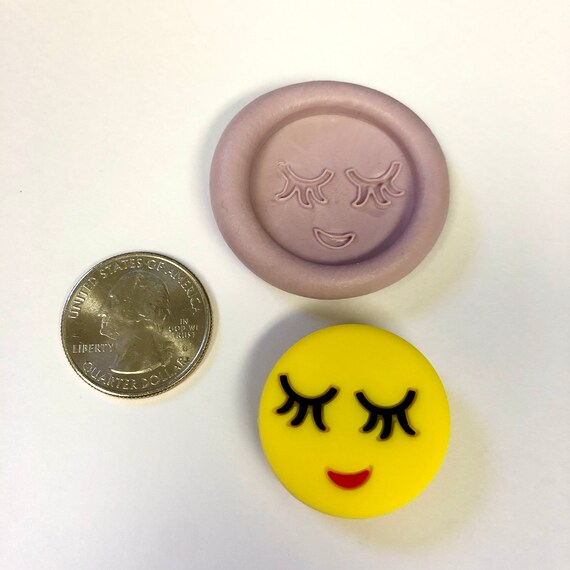 Lashed Smiley Face Silicone Mold | Etsy