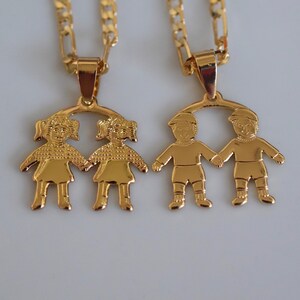 Gold Plated Children Necklace Featuring 1 to 4 Children - Etsy