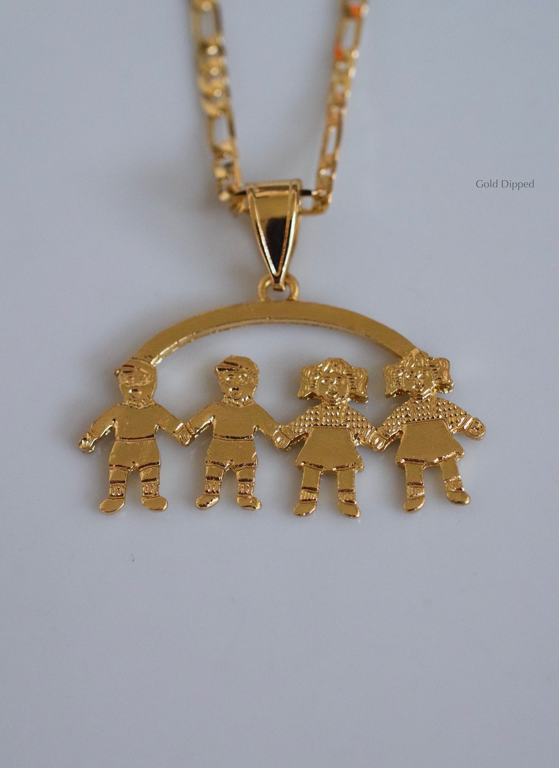 Gold Plated Children Necklace Featuring 1 To 4 Children | Etsy