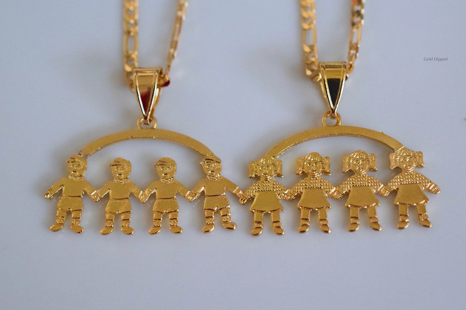 Gold Plated Children Necklace Featuring 1 To 4 Children | Etsy