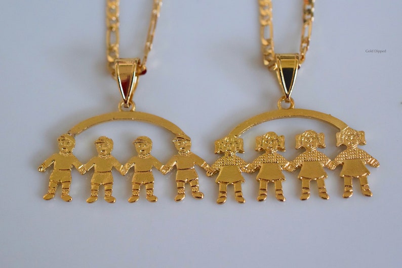 Gold Plated Children Necklace Featuring 1 to 4 Children - Etsy