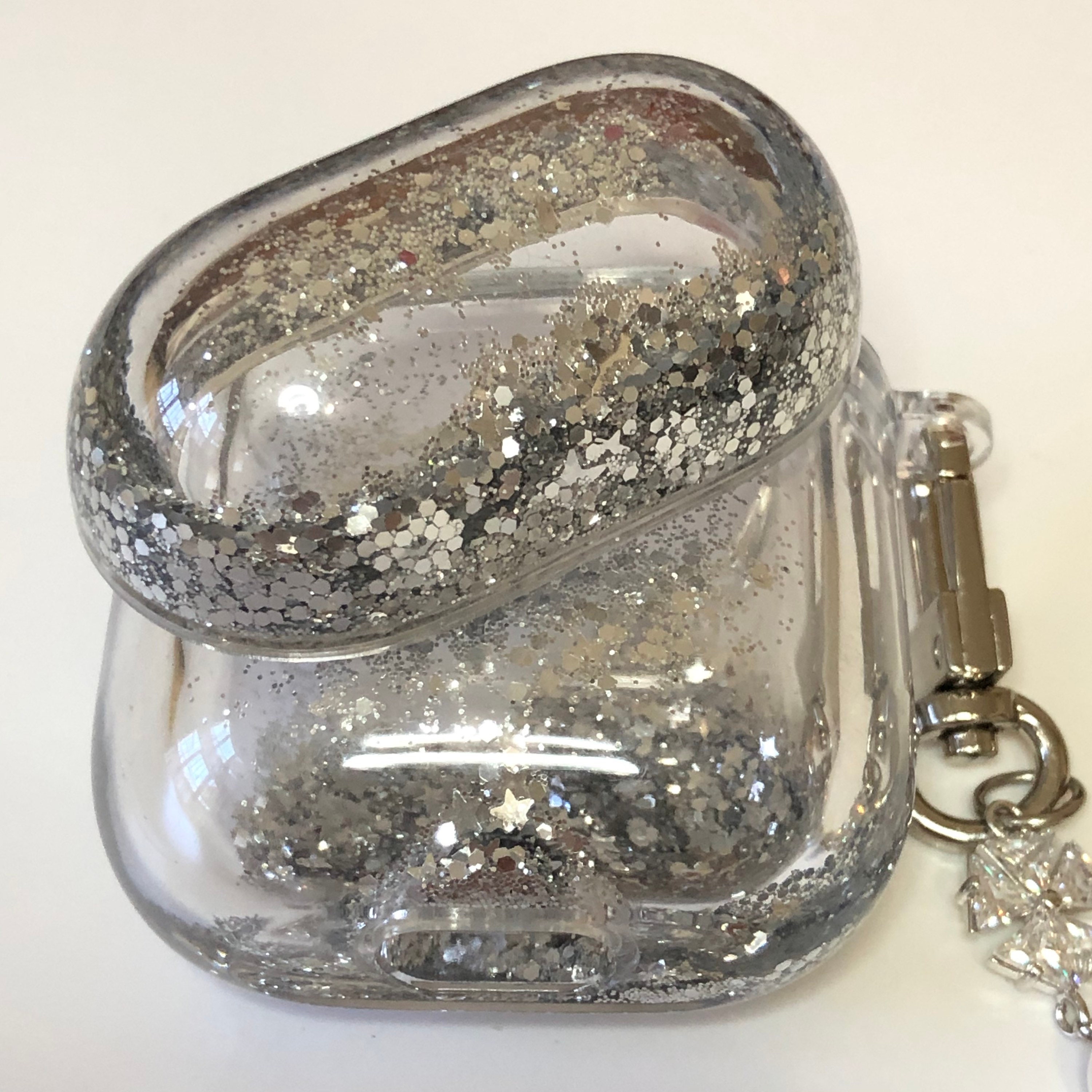 Silver Star Glitter AirPod Case | Airpods Keyring Airpods Keychain ...