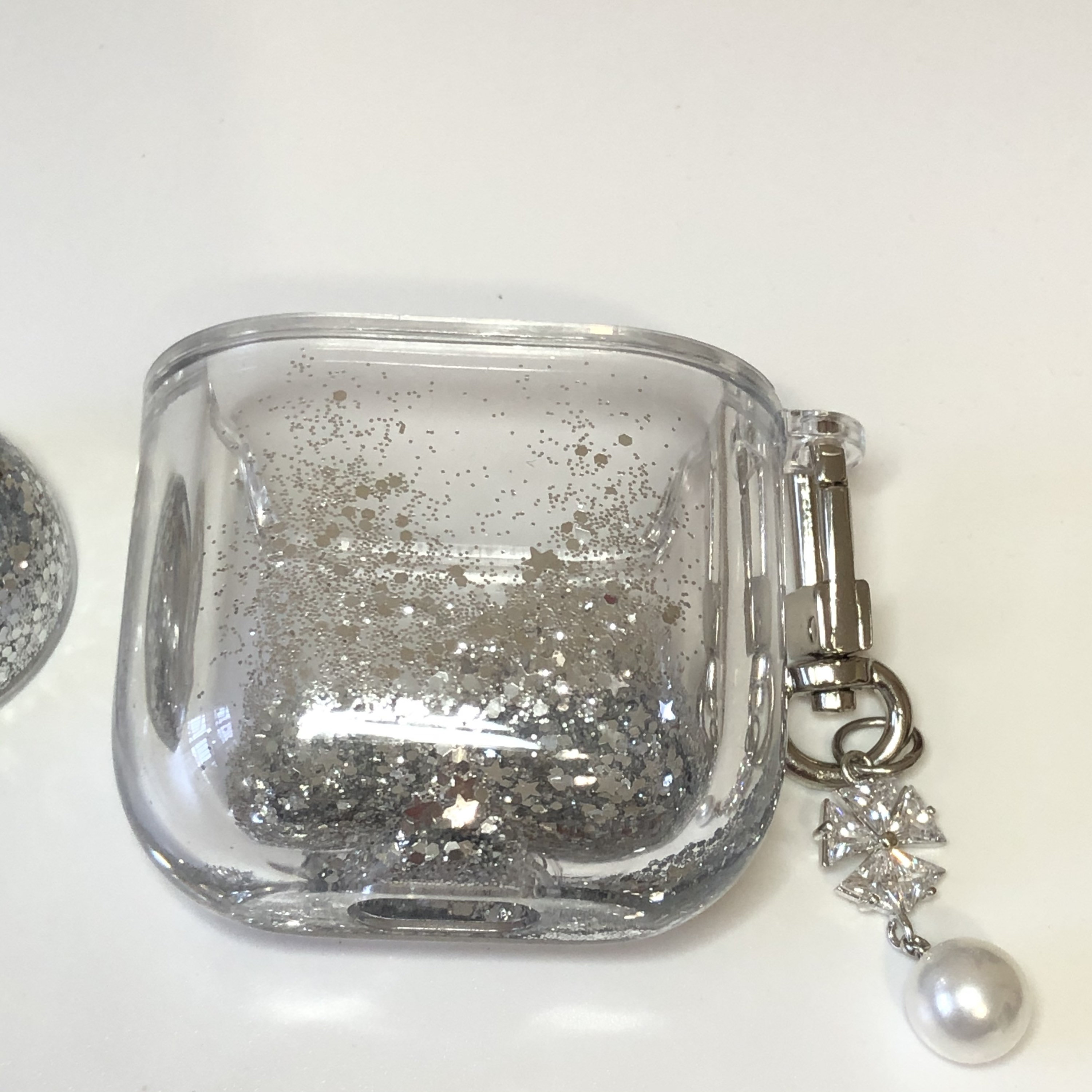 Silver Star Glitter AirPod Case Airpods Keyring Airpods Keychain Bling ...
