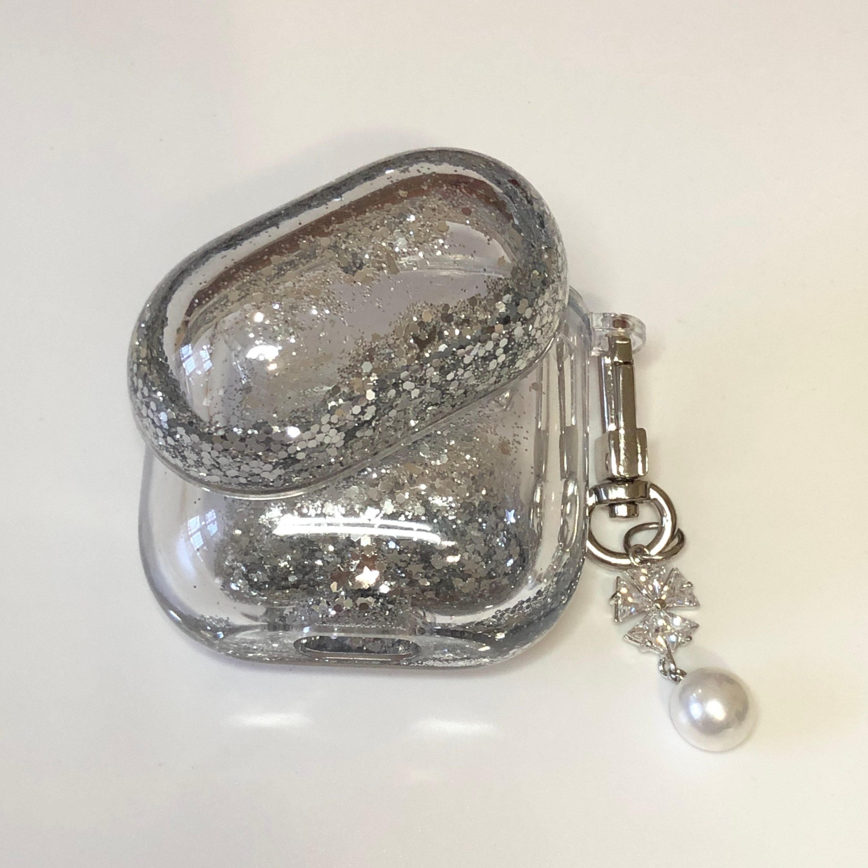 Silver Star Glitter AirPod Case | Airpods Keyring Airpods Keychain ...