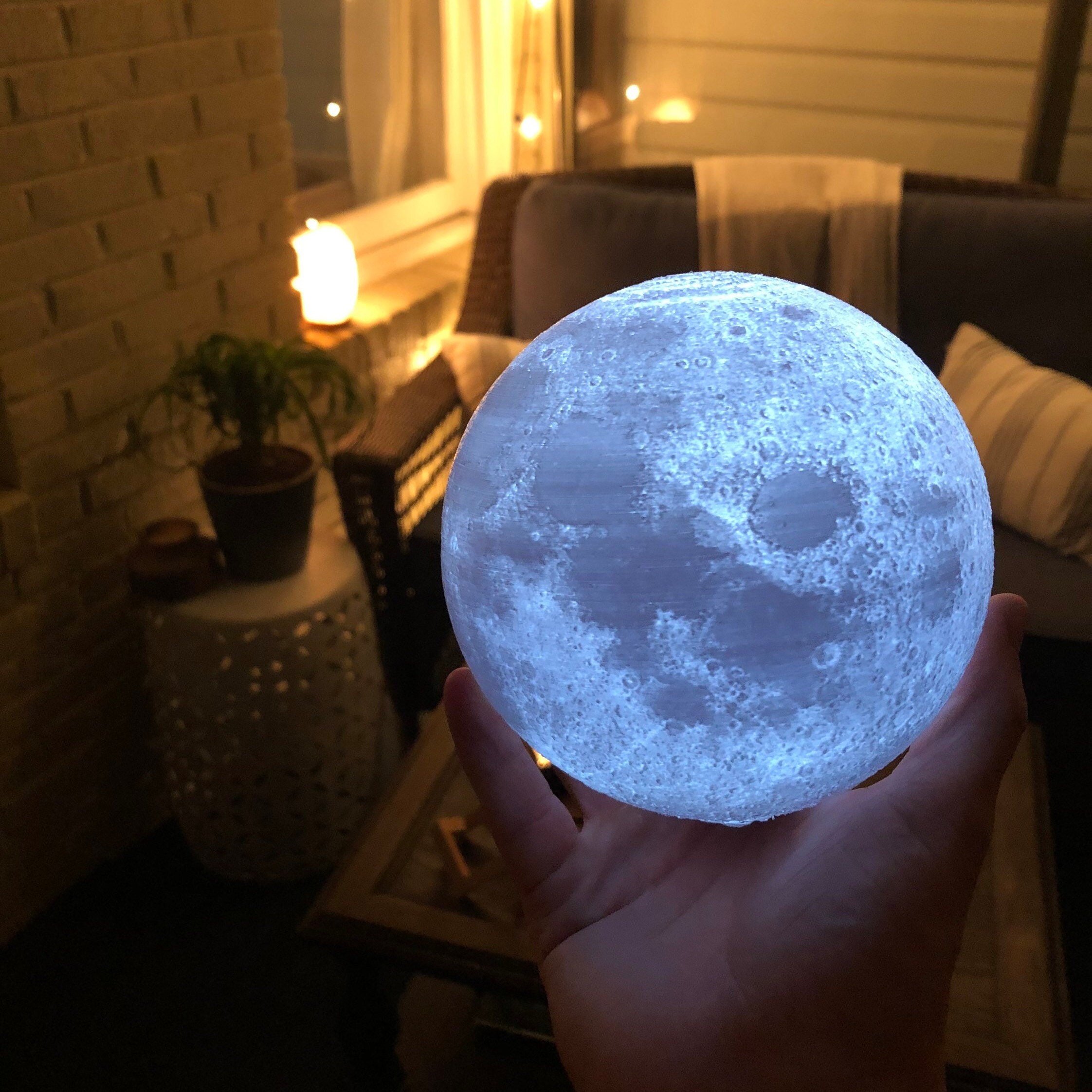 Moon Lamp With Multiple Colors using Actual Moon Imaging - Etsy