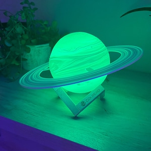 Saturn Lamp With Colored LED and Stand Night Light for Bedroom Space ...