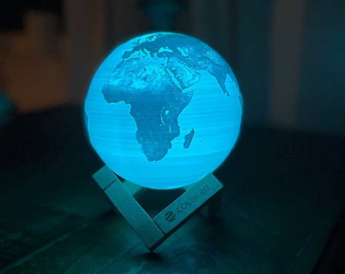 Earth Lamp With 16 Colors (real NASA Images) | Globe Lamp | 3D Printed ...