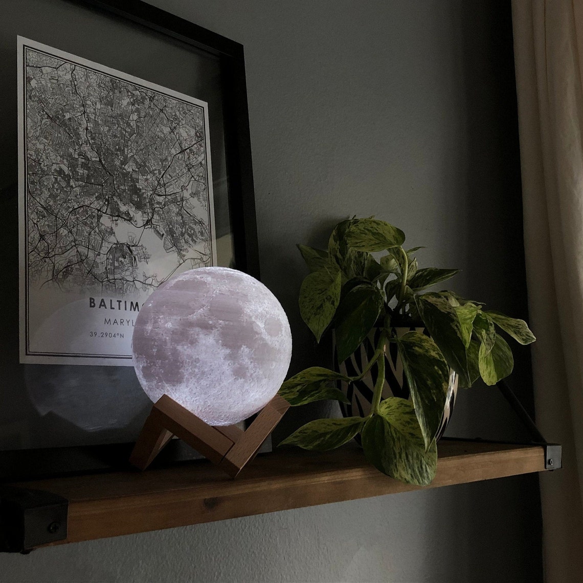 Moon Lamp With Multiple Colors using Actual Moon Imaging - Etsy