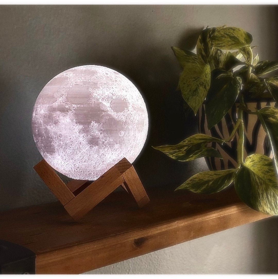 Moon Lamp With Multiple Colors using Actual Moon Imaging - Etsy