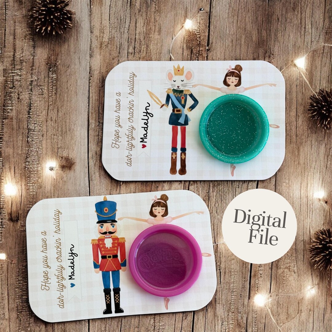 Ballerina Christmas Play-doh Favor, Personalized Class Party (digital ...