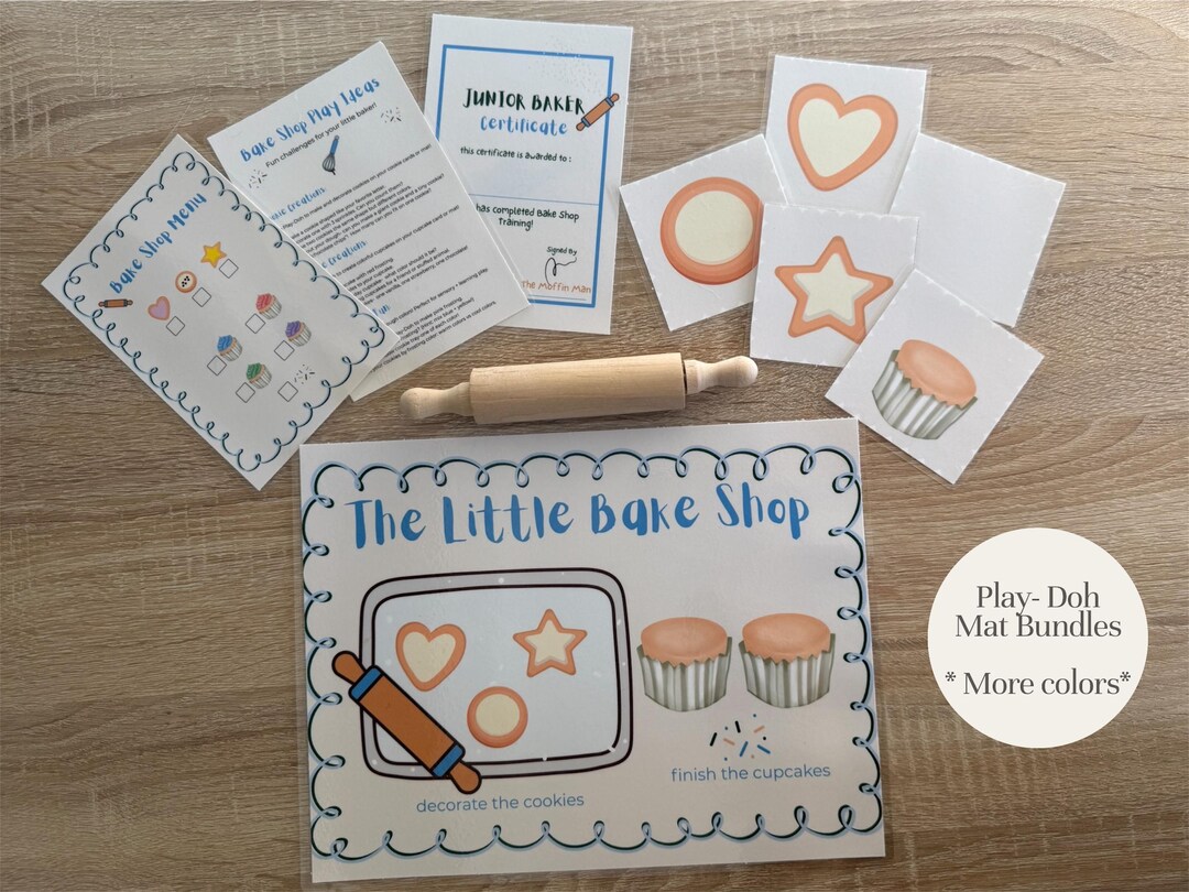 Little Bake Shop Play-dough Mat Bundle, Play-dough Kit, Sensory Play - Etsy