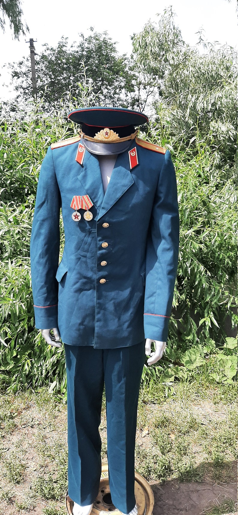 Soviet Military Ceremonial Uniform With Cap With Black Piping - Etsy