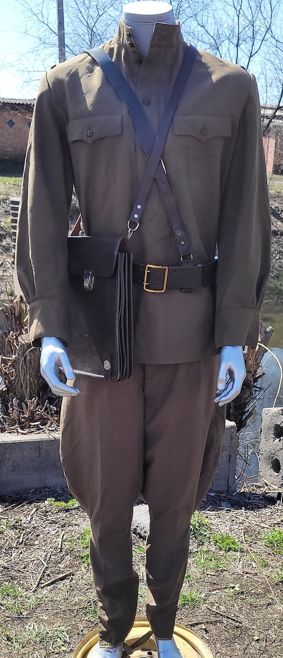 Vintage rare uniform of the red army + leather field … - Gem