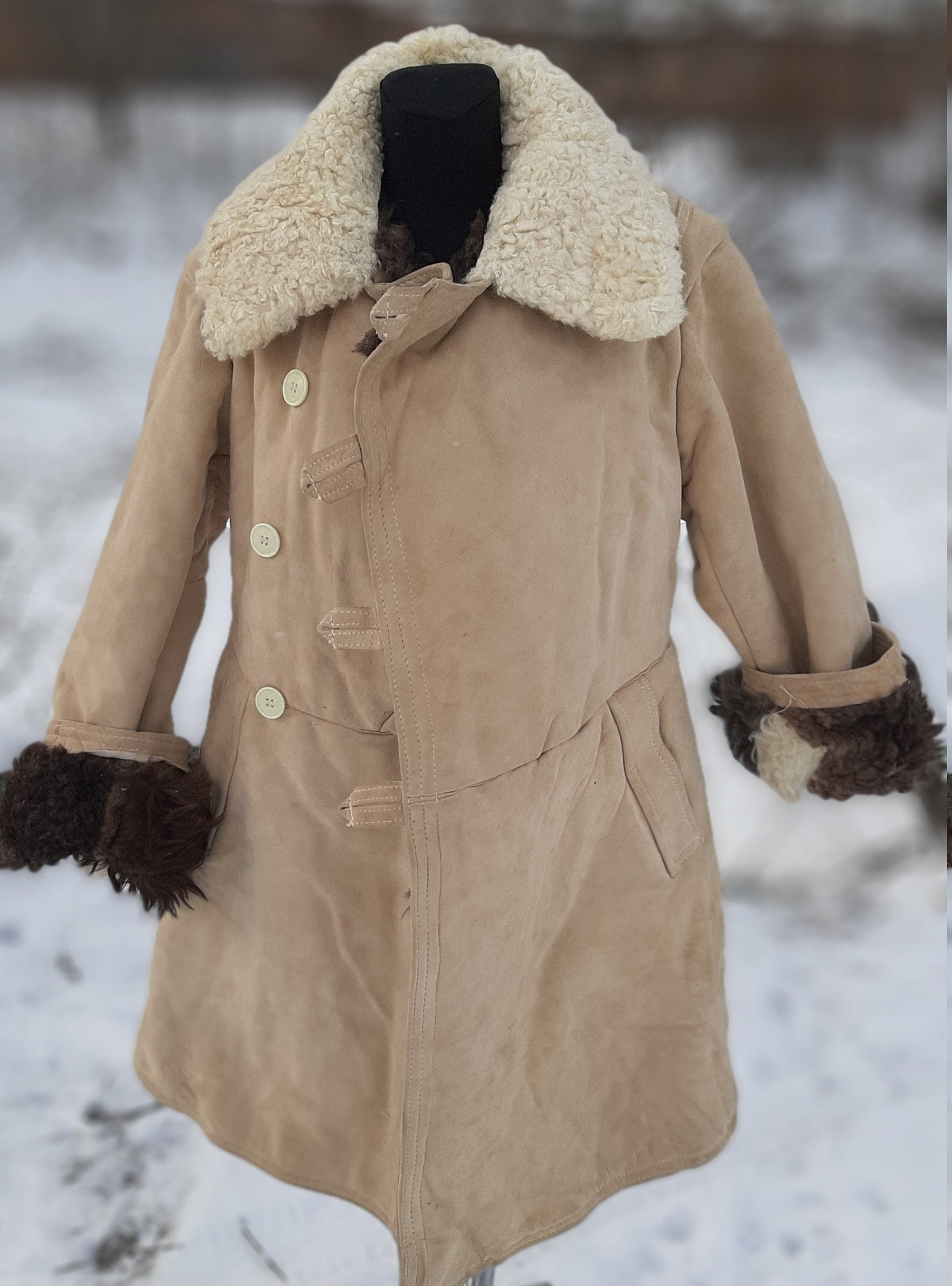 Vintage Winter Coat Soviet Military Army USSR Heavy Natural - Etsy