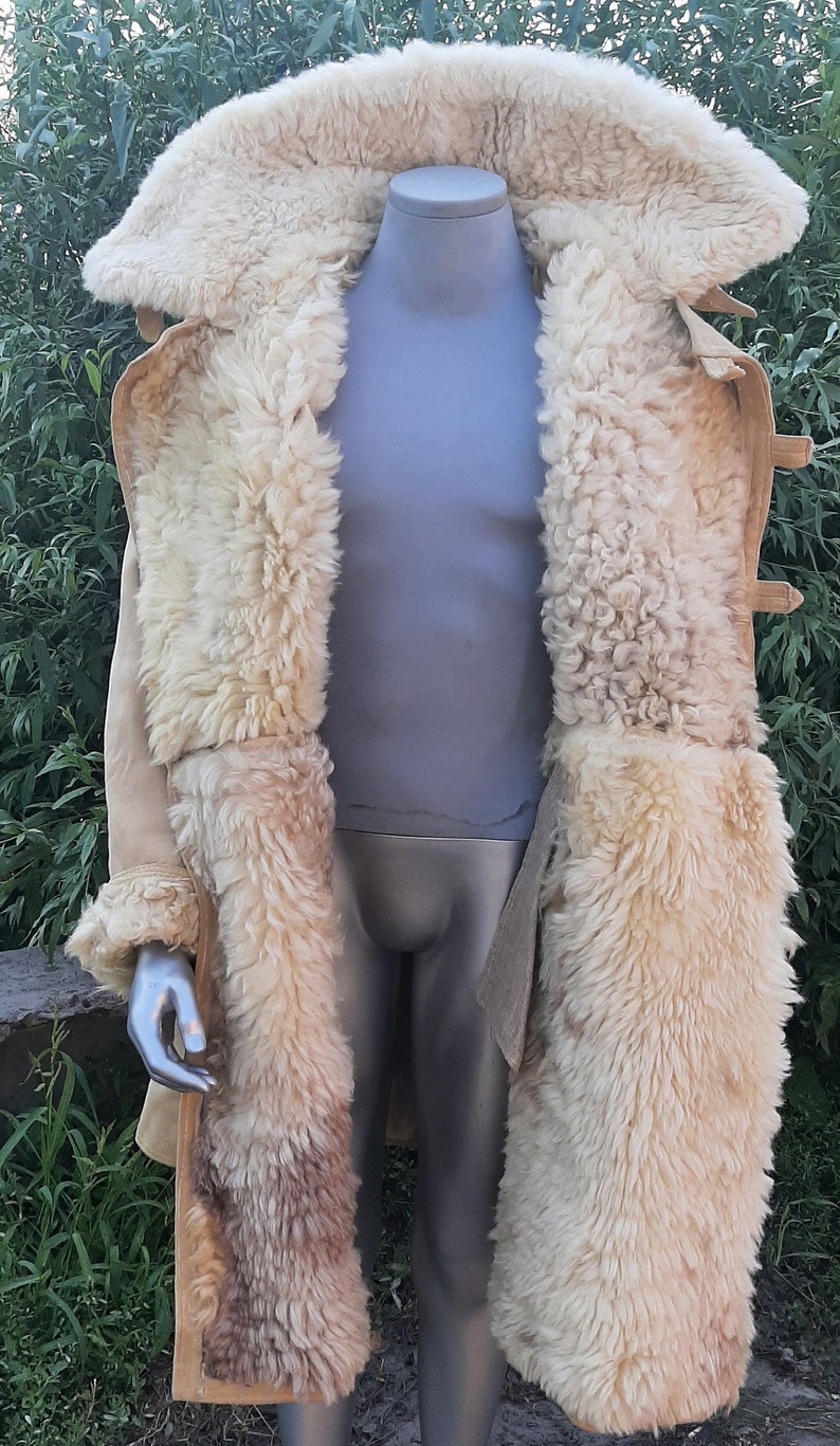 Vintage Rare Military Soviet Fur Coat Natural Sheepskin Officers ...