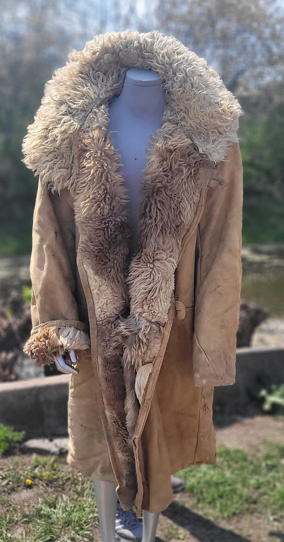 Soviet Military Winter Heavy Fur Coat Natural Sheepskin USSR - Etsy
